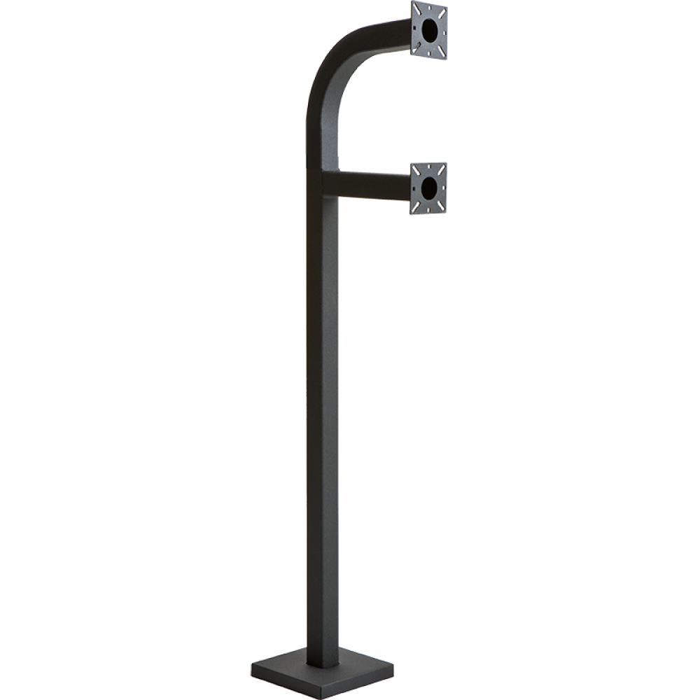 58" and 42" Black Steel Dual Height Gooseneck Pedestal (Pad Mount) 58 ...
