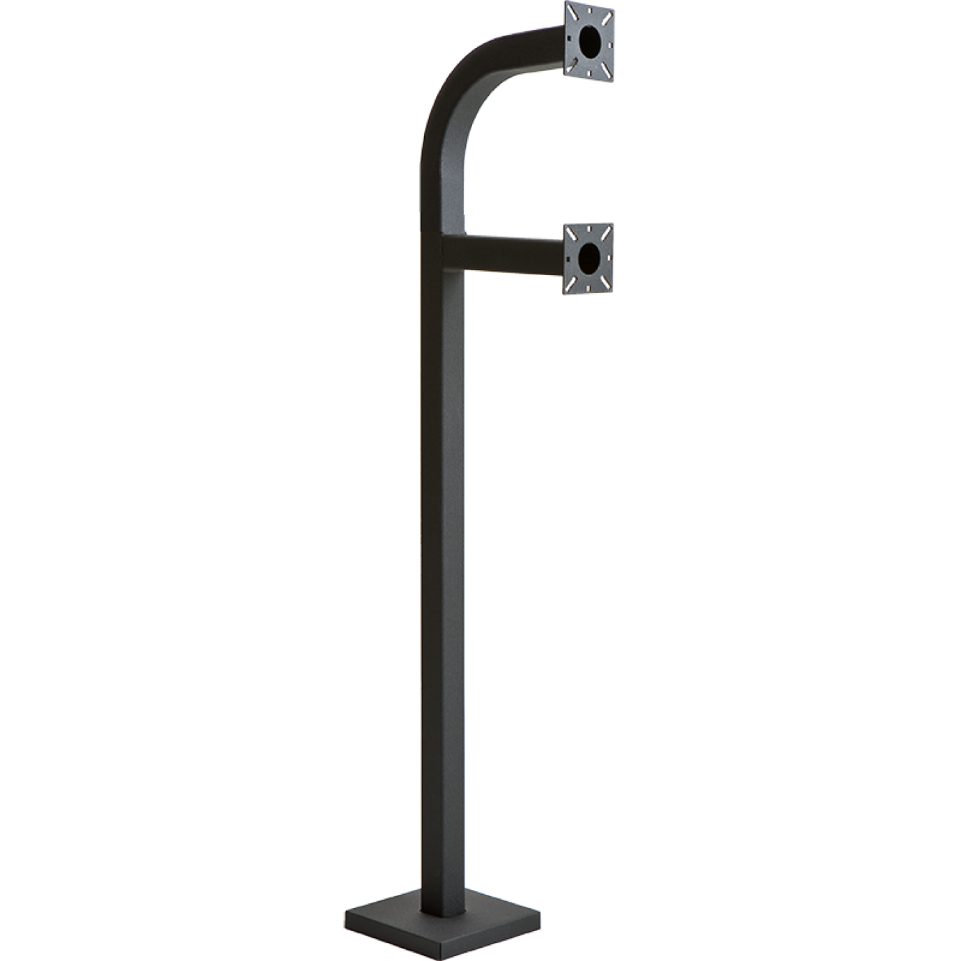 58" and 42" Black Steel Dual Height Gooseneck Pedestal (Pad Mount) 58 ...