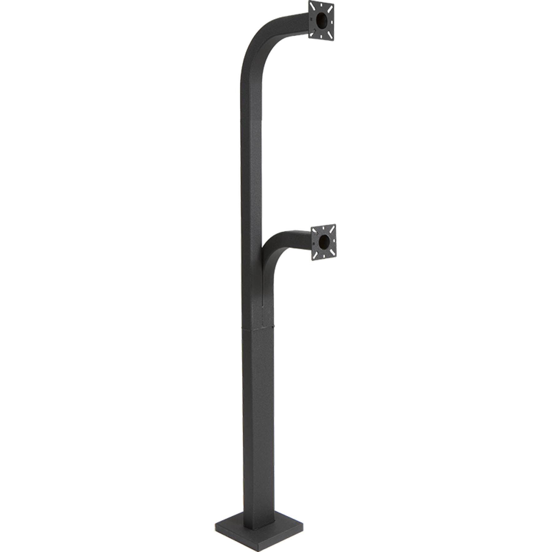 64" and 42" Black Steel Dual Height Gooseneck Pedestal with Rectangle ...