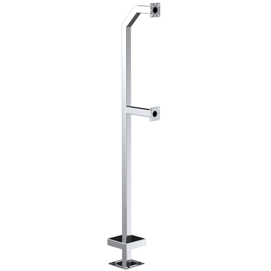 78" Dual Height Stainless Steel Gooseneck Pedestal for Single Channel ...