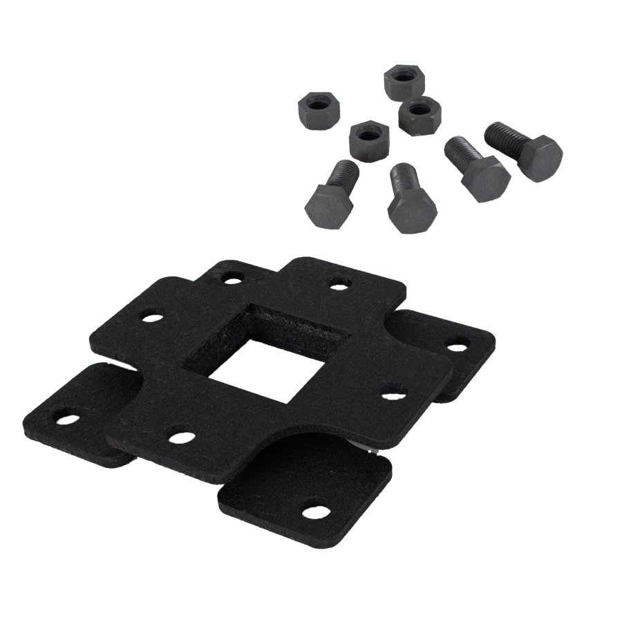 8" X 8" Steel Break Away Base Plate for 3" Sq. and 4" Sq. Gooseneck ...